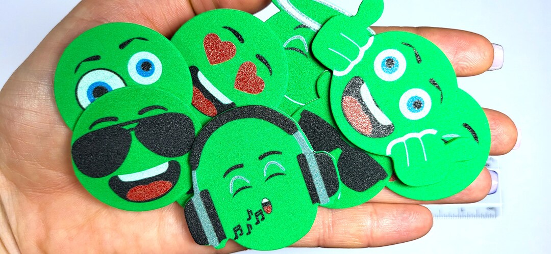 Stickers Foam Green Smiley Face-emoji Self-adhesive (pack of 9) Perfect ...
