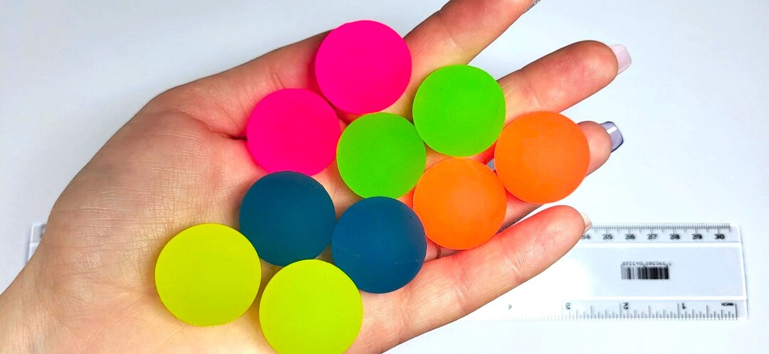 10 Rubber Bouncy Balls Neon Colors for Kids Parties,party Bag Fillers ...