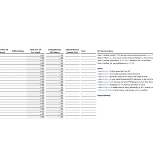 Excel PTO / Vacation Tracker | Paid Time off Planner | Vacation Planner ...