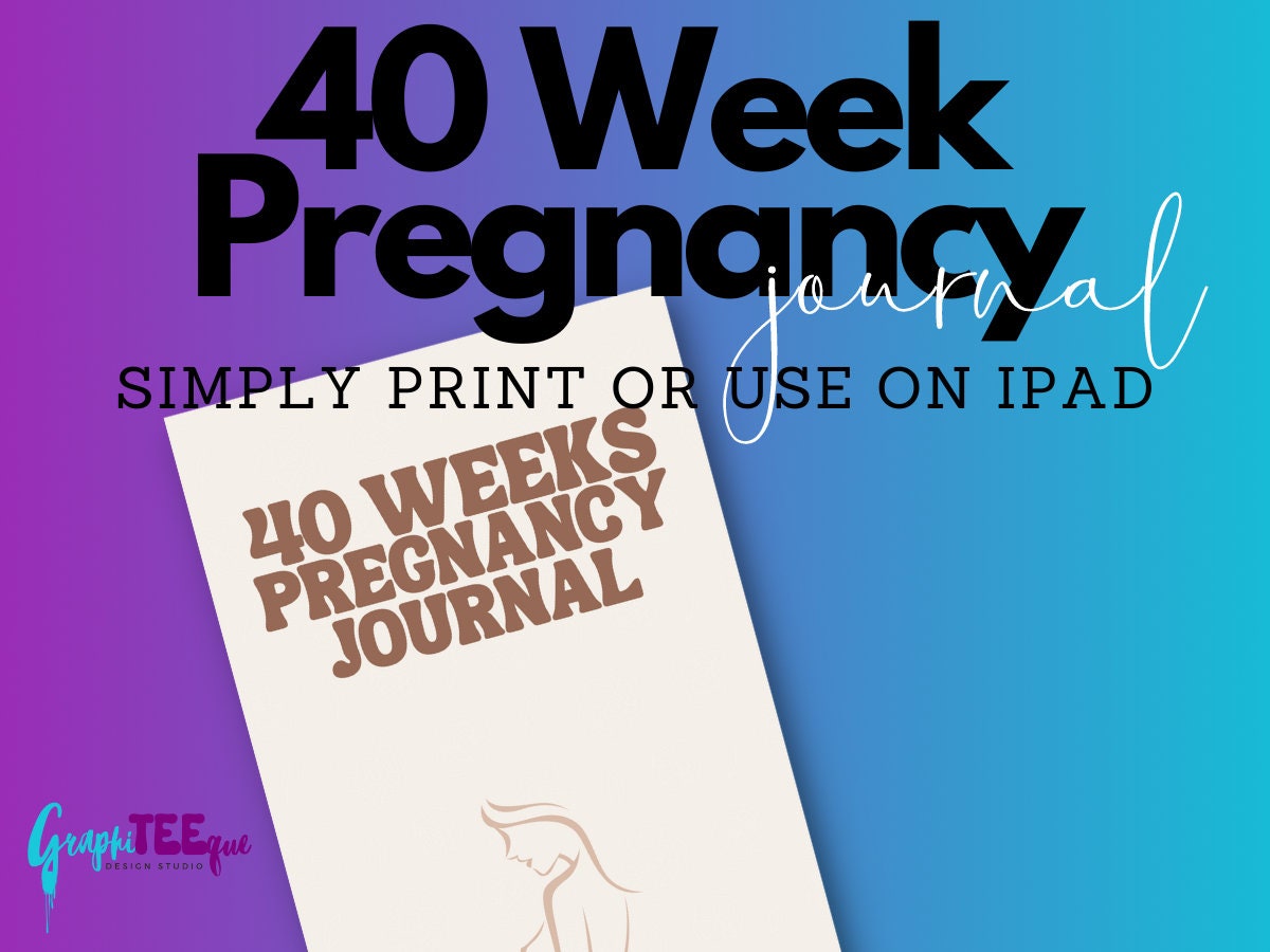40 Weeks Pregnancy Journal Printable Expecting Planner Digital iPad ...