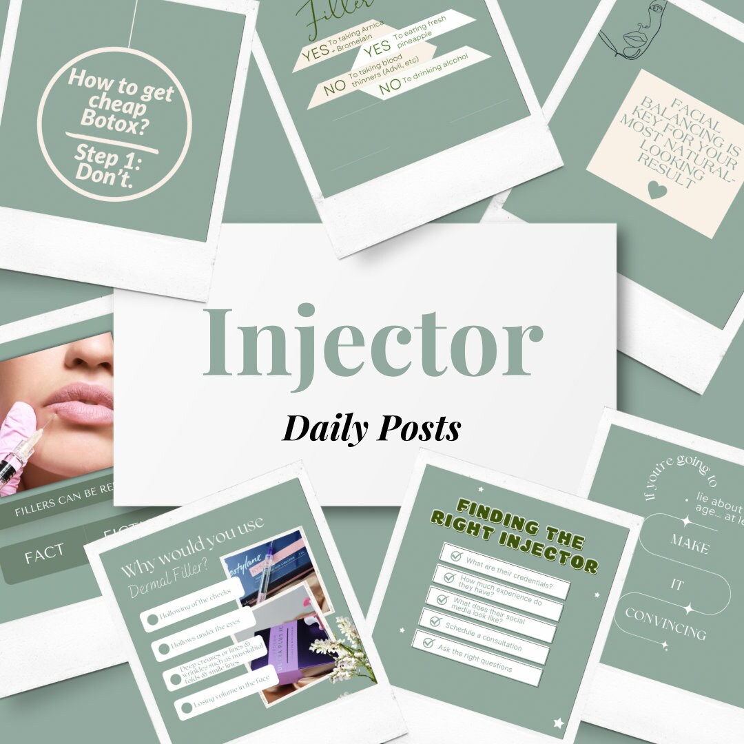 Social Media Posts for Nurse Injectors 30 Days of Posts Green - Etsy