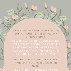 LDS Young Women Theme Printable - Etsy