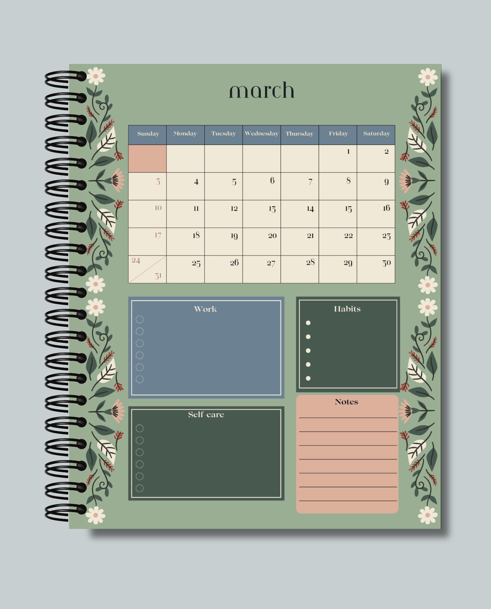 2024 Printable Daily Planner and Calendar - Etsy