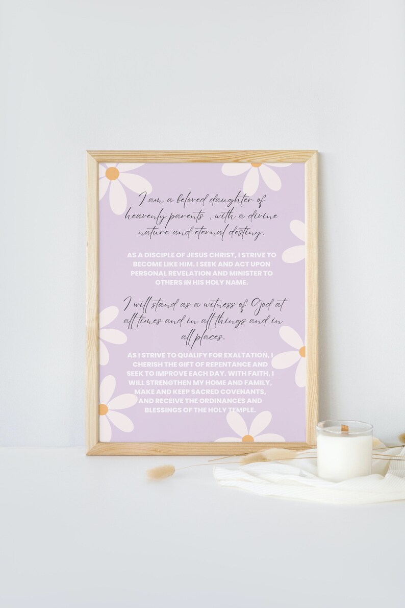 LDS Young Women Theme Printable - Etsy