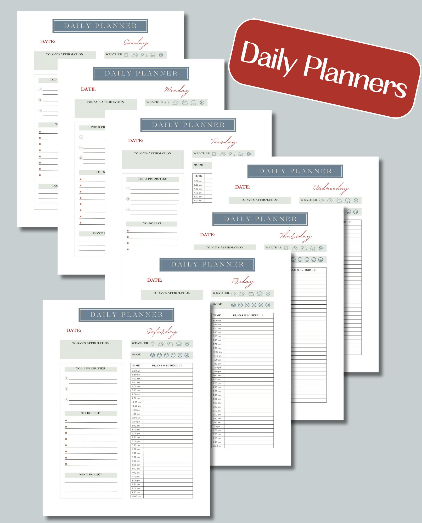 2024 Printable Daily Planner and Calendar - Etsy