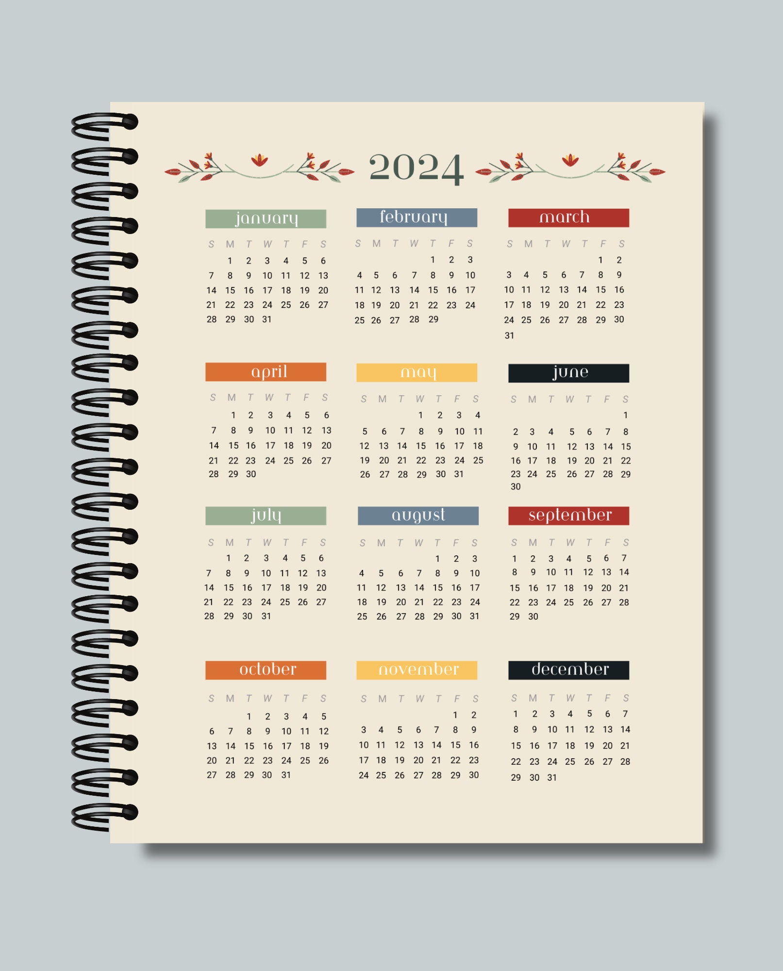 2024 Printable Daily Planner and Calendar - Etsy