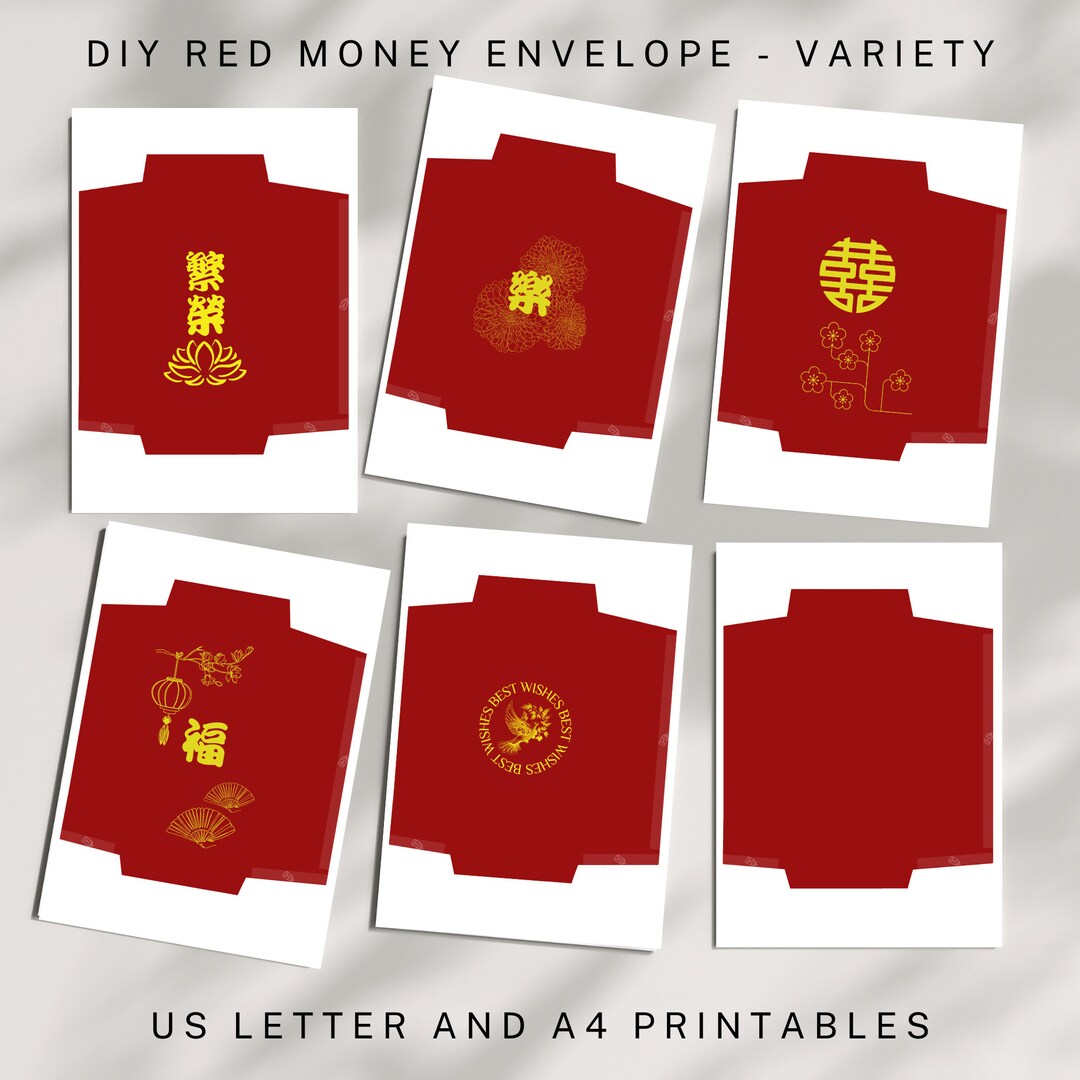 Hongbao (红包) Instant Download Printable DIY Envelopes Variety Set ...