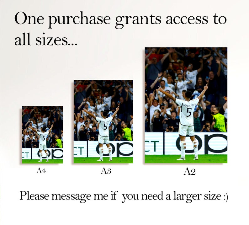 Iconic Bellingham Poster, Jude Bellingham 4K Printable Poster, Real ...