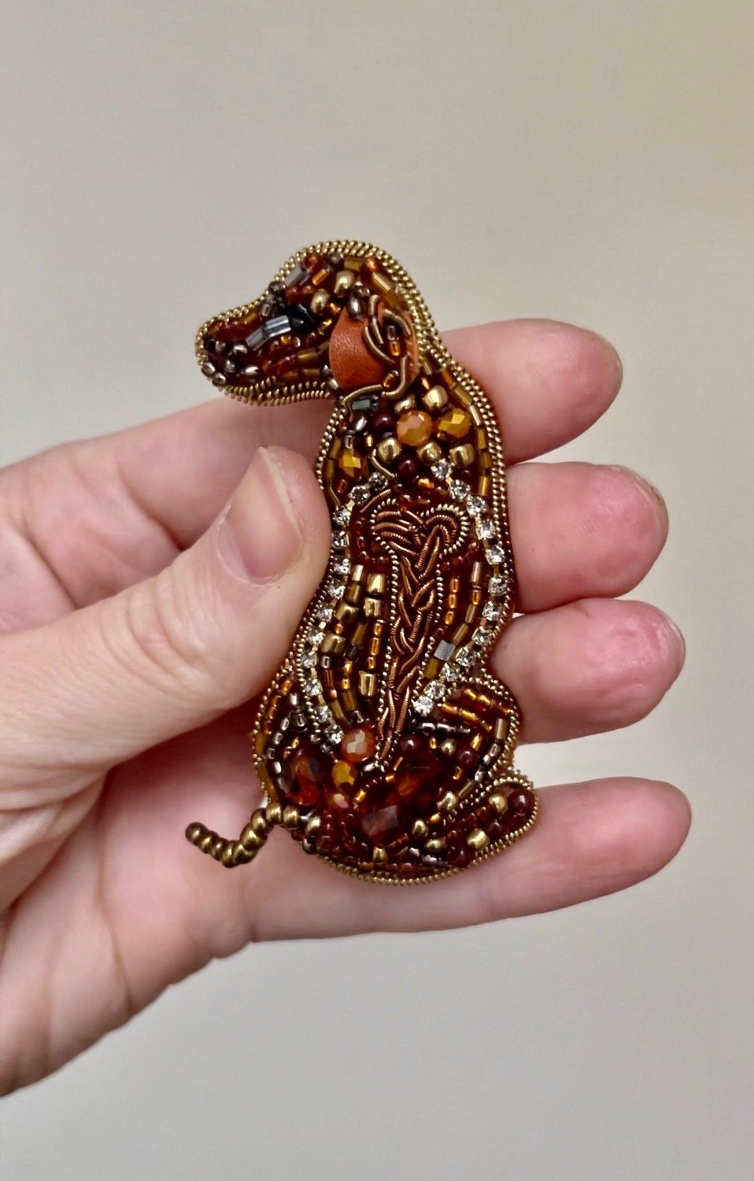 Custom Beaded Brooch Rhodesian Ridgeback Unique Breed Dog With Fur ...