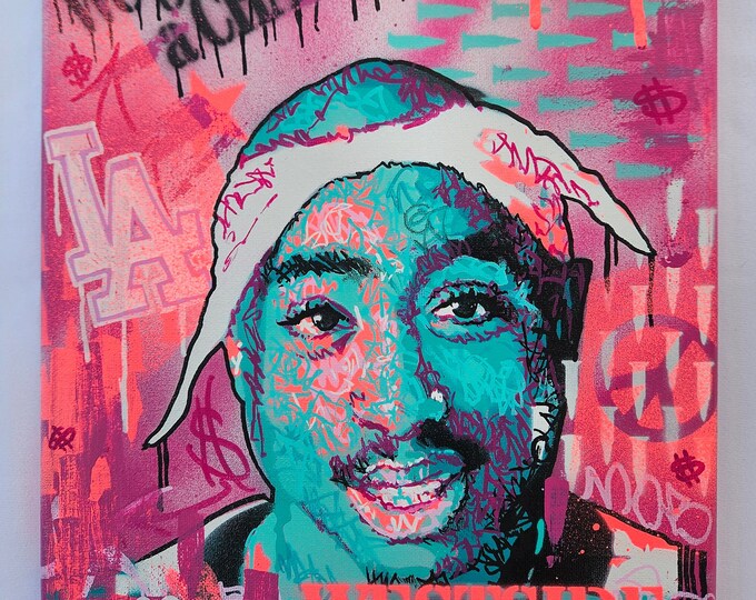 Tupac Wall Art Painting 2pac Shakur Westside Los Angeles Artwork Hip ...