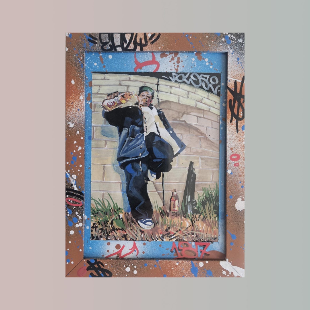 Eazy E Fan Street Art Label 228 Stickers Original Custom Graffiti Spray Paint Compton Framed ...