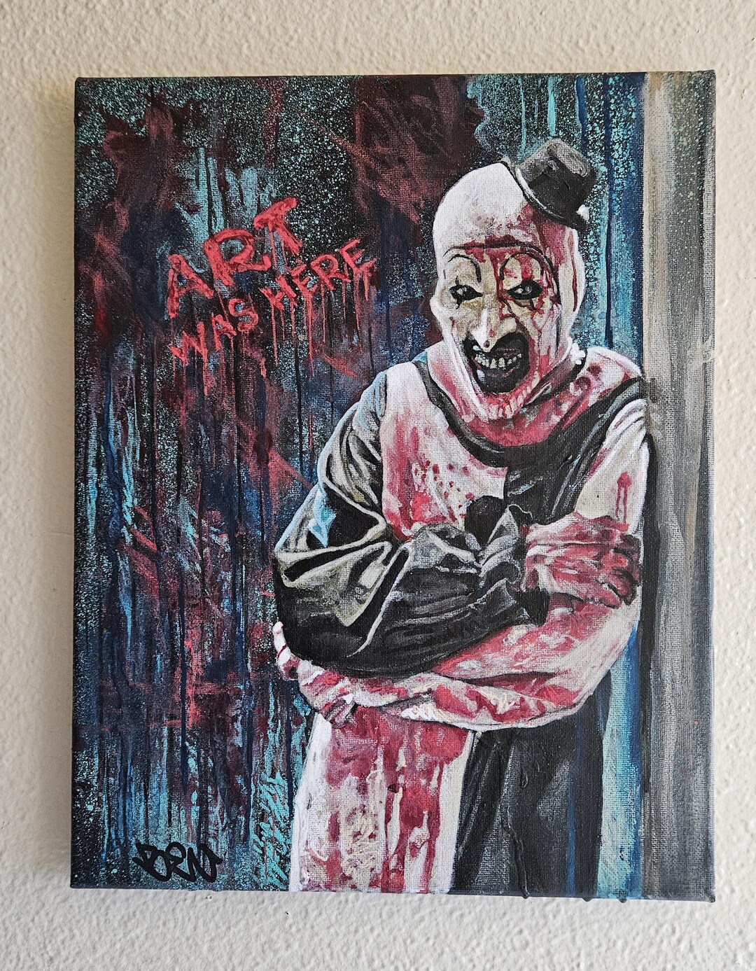 Terrifier Art the Clown Dark Original Painting Acrylic Spray Paint ...