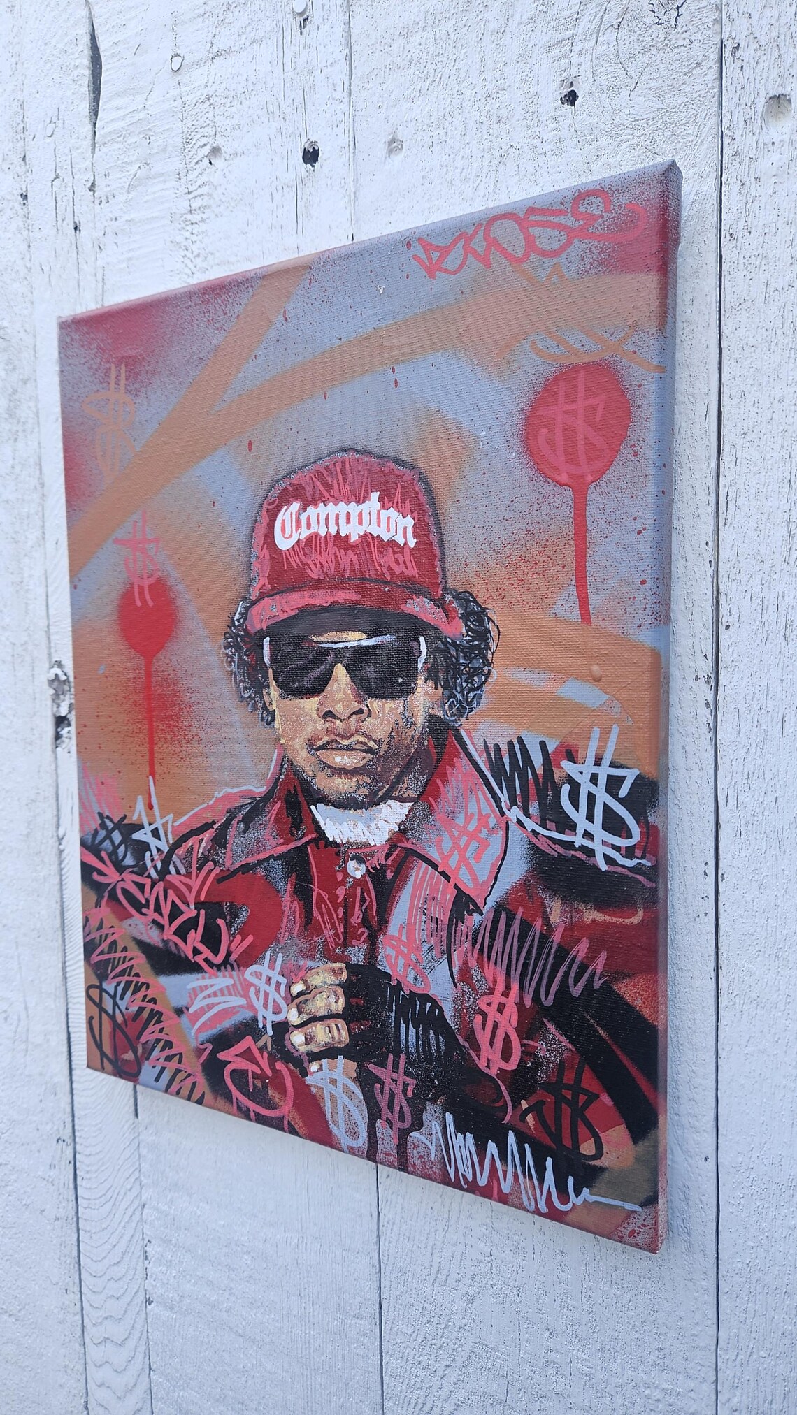 Eazy E Original Wall Art Hand Painted Portrait Graffiti Style Hip Hop ...