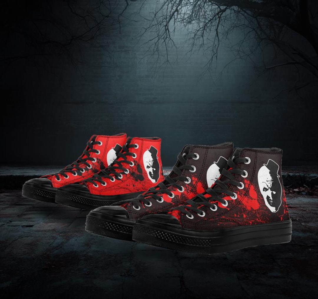 Terrifier High Top Sneakers Slasher Film Fan Shoes Horror Movie Art the ...