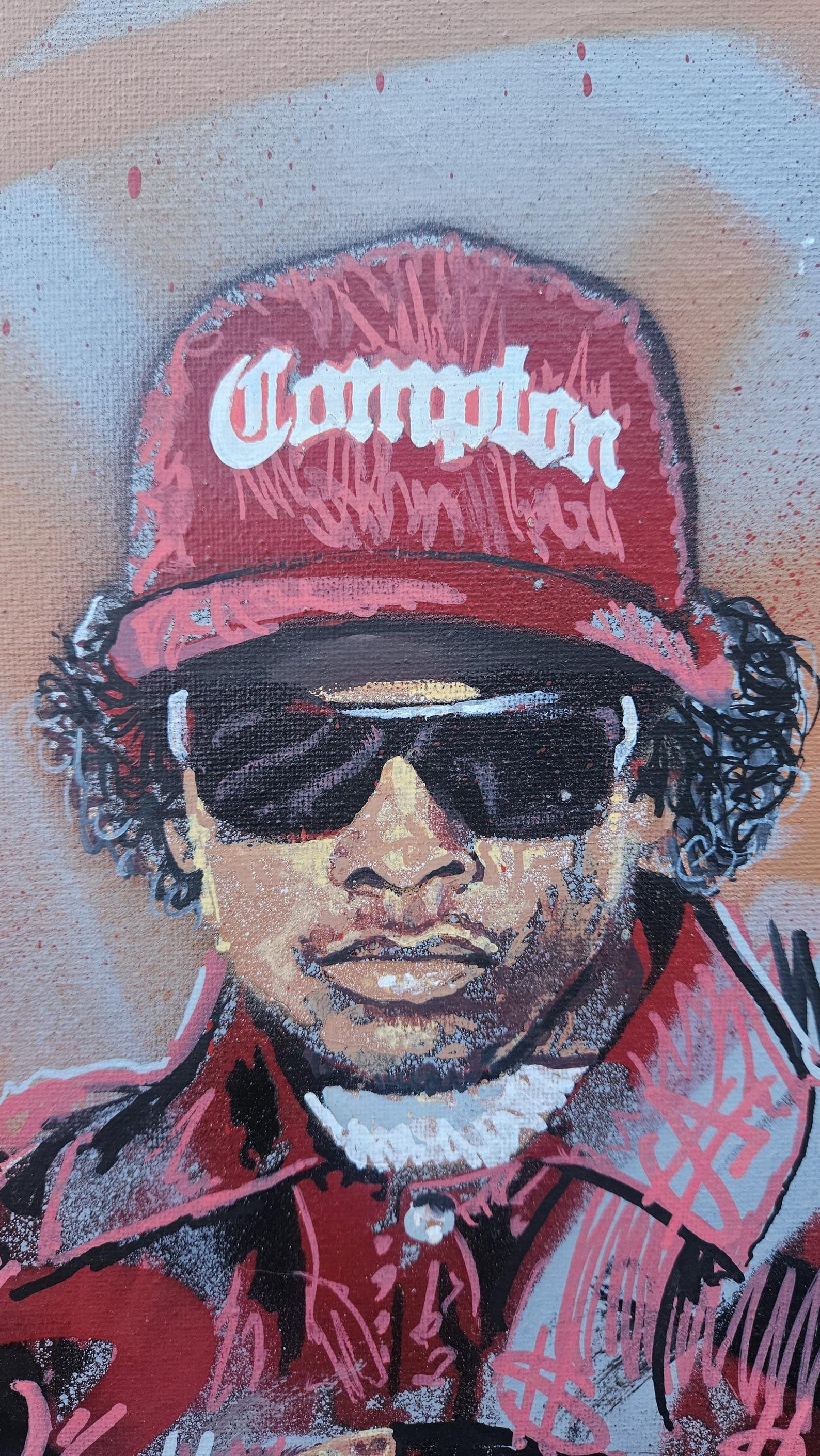 Eazy E Original Wall Art Hand Painted Portrait Graffiti Style Hip Hop Street Compton California ...