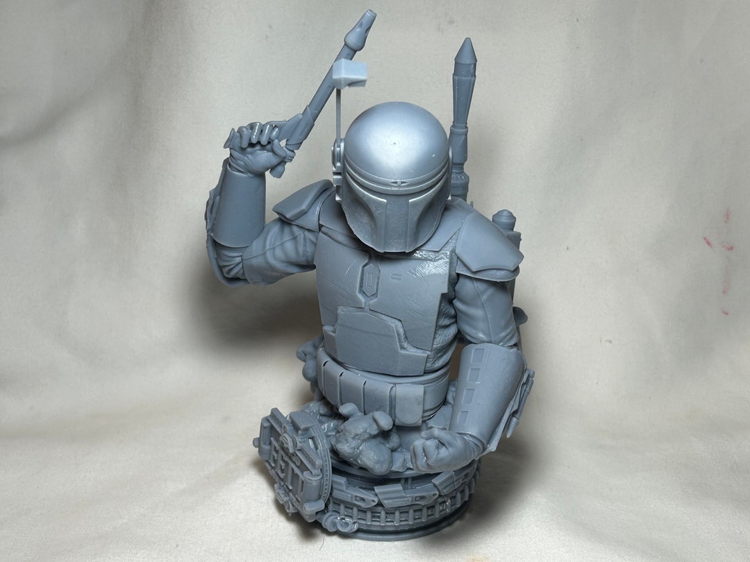 Star Wars Statue High Detail - Jango Fett - 3D Printed - Paintable - Etsy