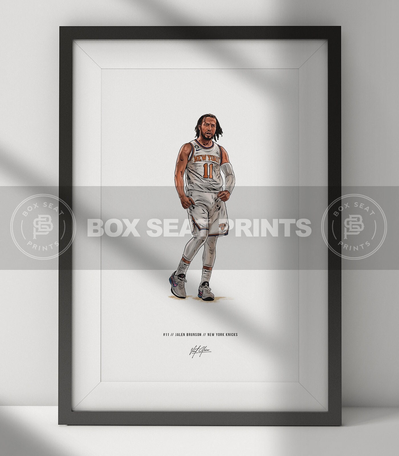 Jalen Brunson Poster New York Knicks Basketball Art Illustrated Print ...