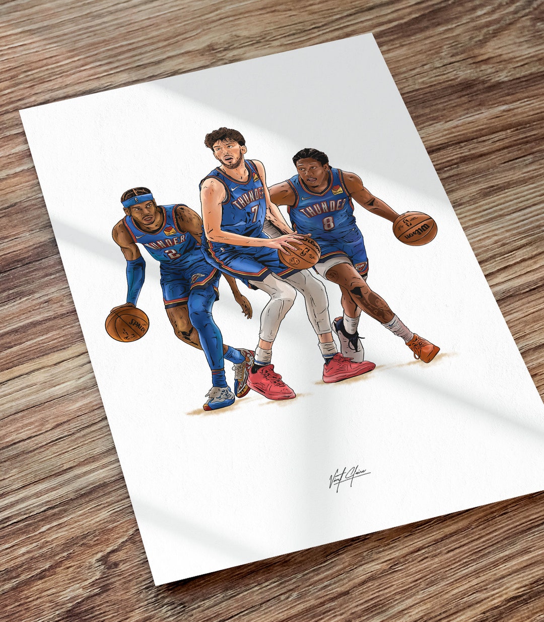 Oklahoma City Thunder Poster Basketball, SGA, Chet Holmgren, Jalen ...