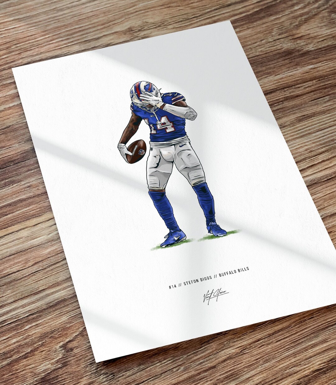 Stefon Diggs Buffalo Bills Football Art Illustrated Poster, Stefon ...
