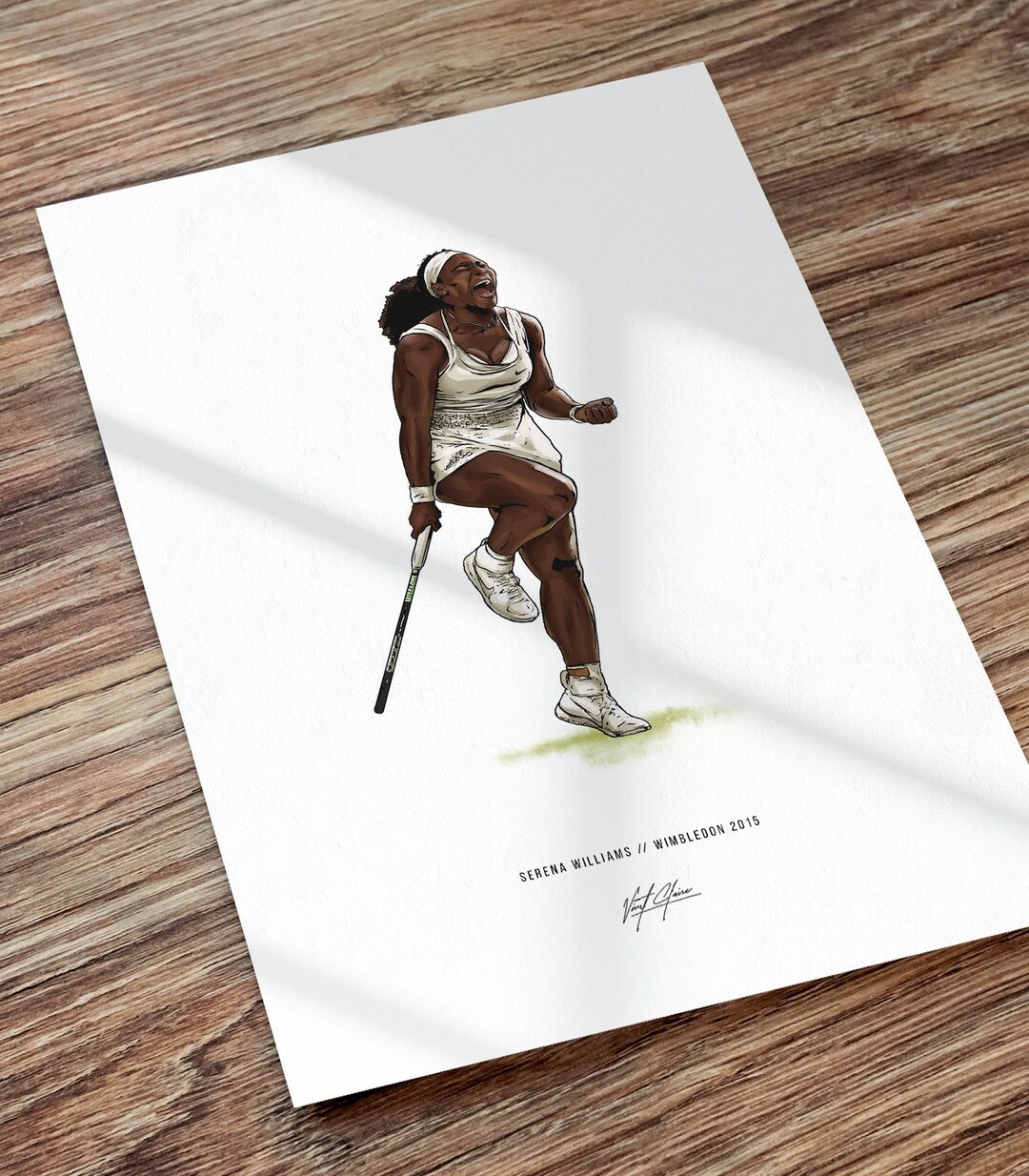 Serena Williams Tennis Illustrated Art Print Poster, Serena Williams ...