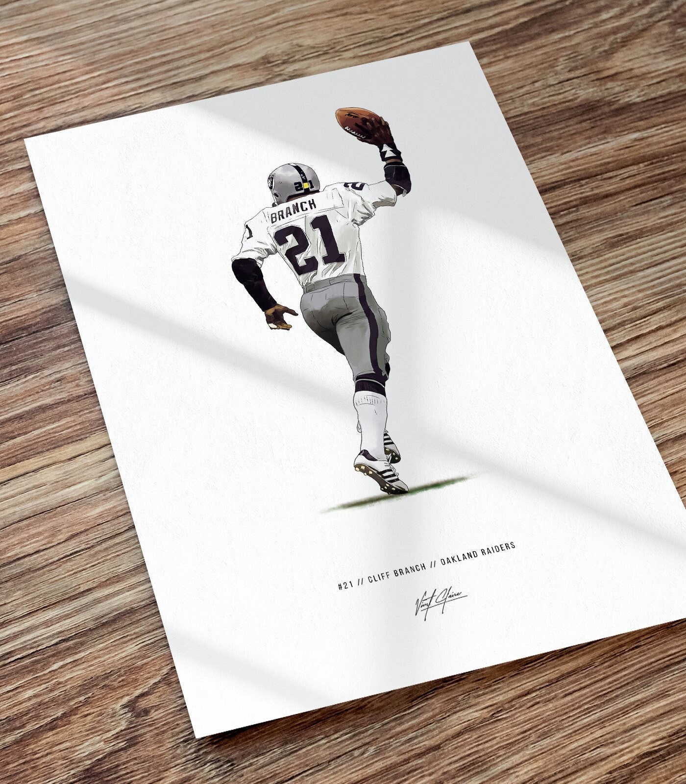 Oakland Raiders, Cliff Branch original pencil drawing - Craft Supplies ...