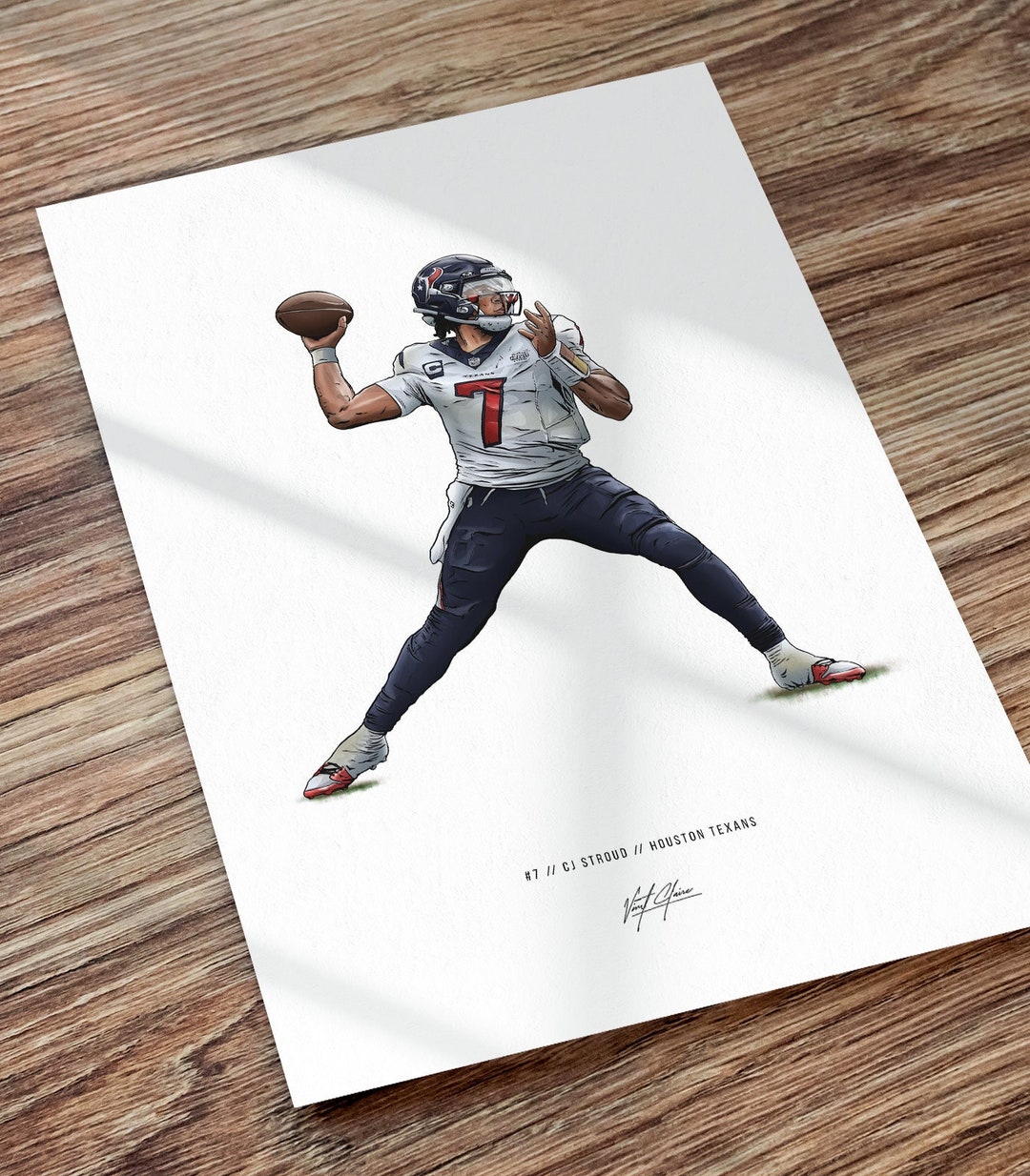 CJ Stroud Poster Houston Texans Football Illustrated Art Print - Etsy