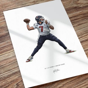CJ Stroud Poster Houston Texans Football Illustrated Art Print - Etsy
