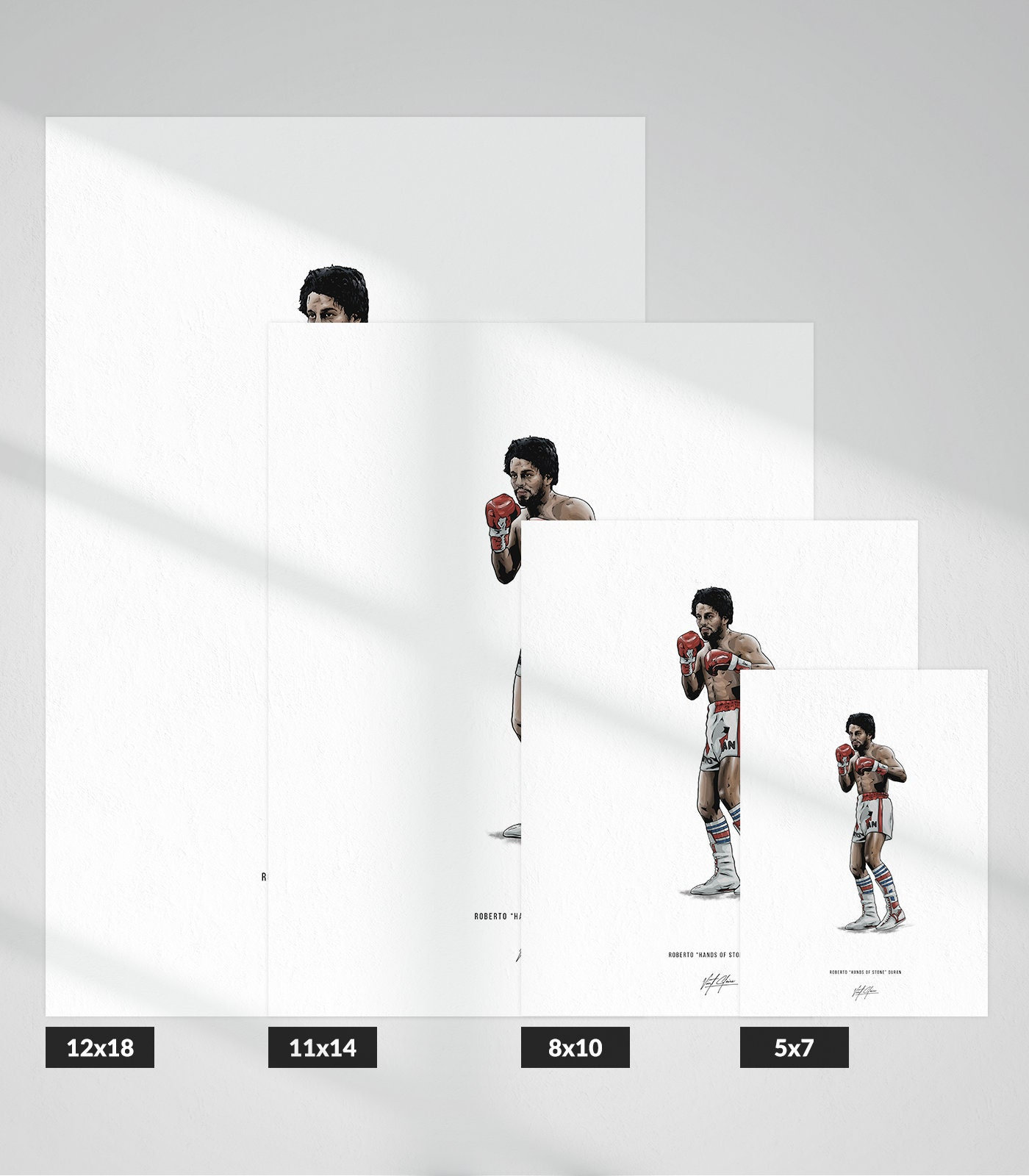 Roberto Duran Boxing Art Illustrated Print Poster, Roberto Hands of ...