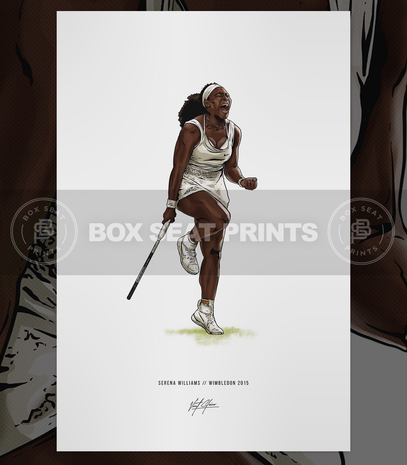 Serena Williams Tennis Illustrated Art Print Poster, Serena Williams ...