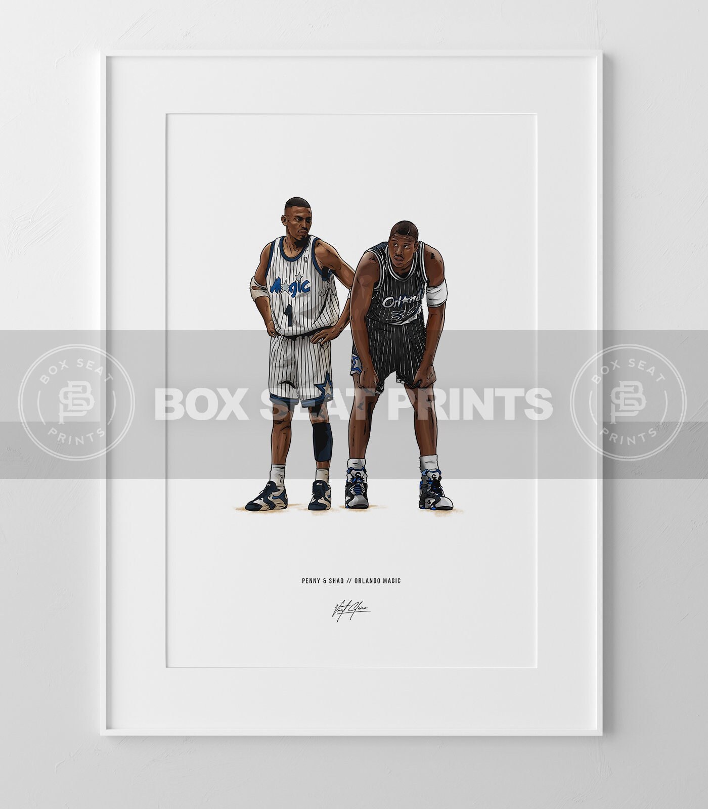 Penny Hardaway Shaquille O'neal Orlando Magic Basketball Art ...