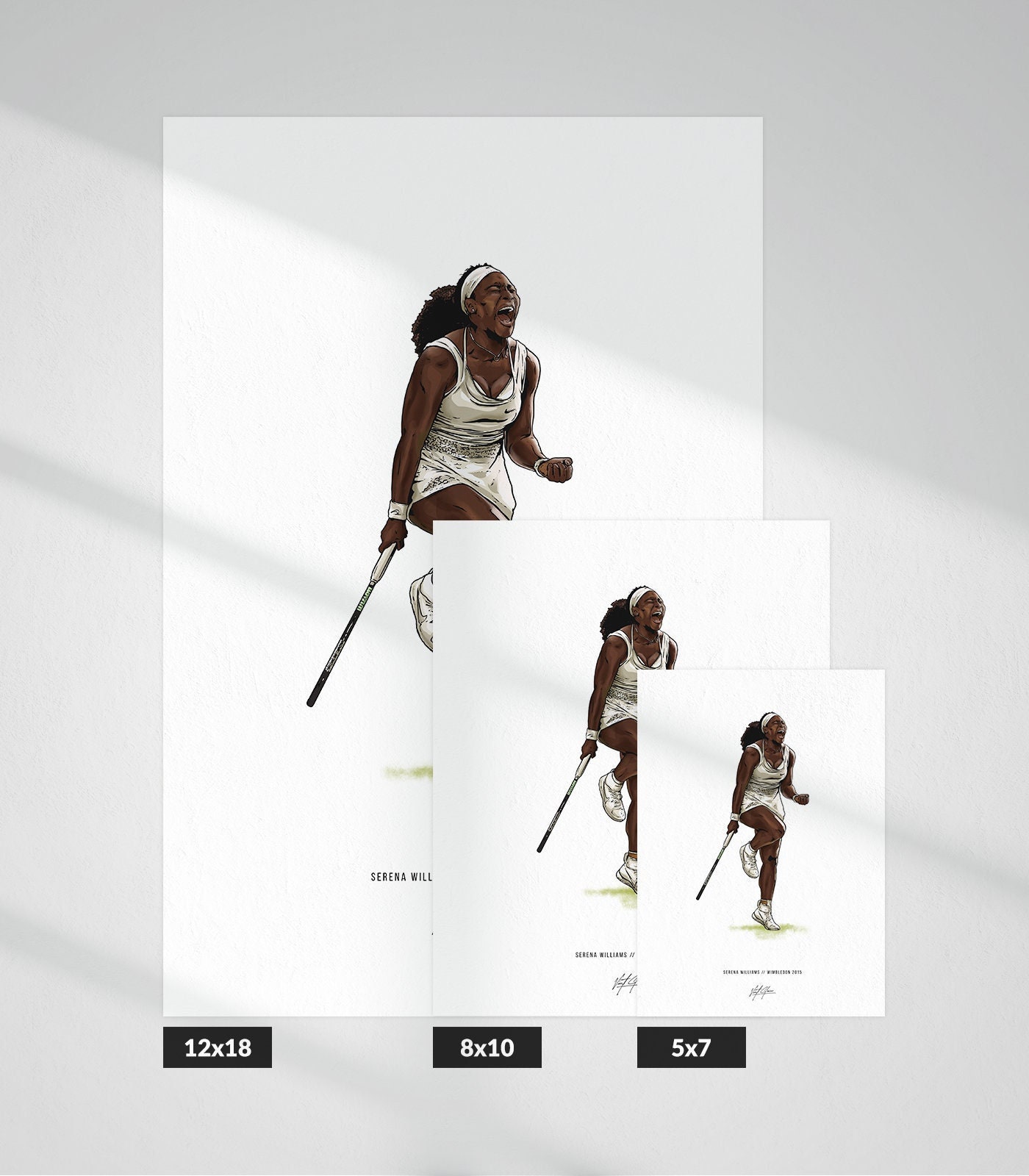 Serena Williams Tennis Illustrated Art Print Poster, Serena Williams ...