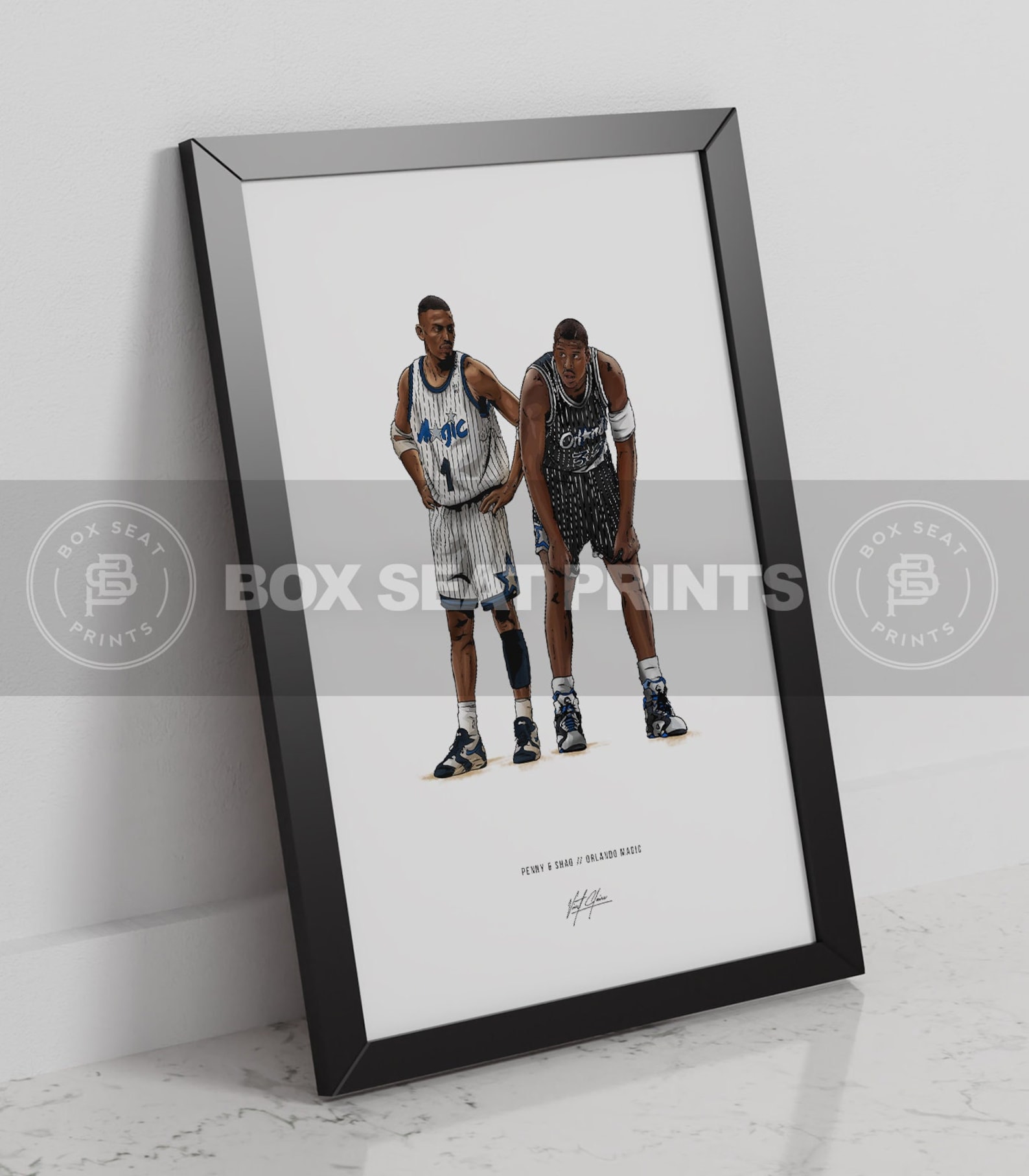 Penny Hardaway Shaquille O'neal Orlando Magic Basketball Art ...