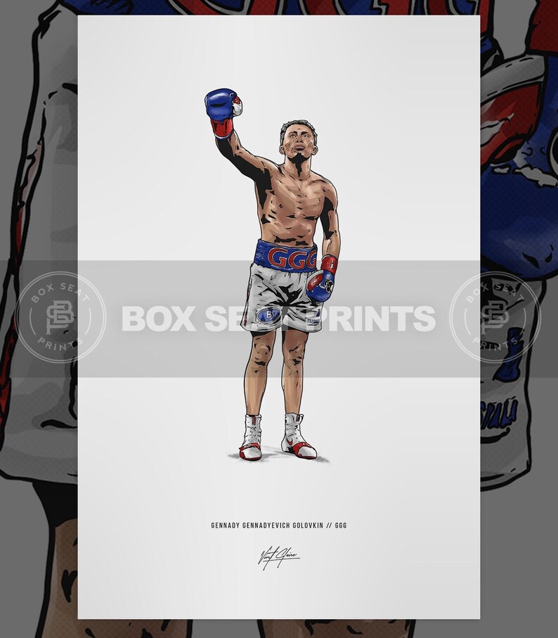 Gennady Golovkin Boxing Art Illustrated Print Poster, GGG Poster, Gift ...
