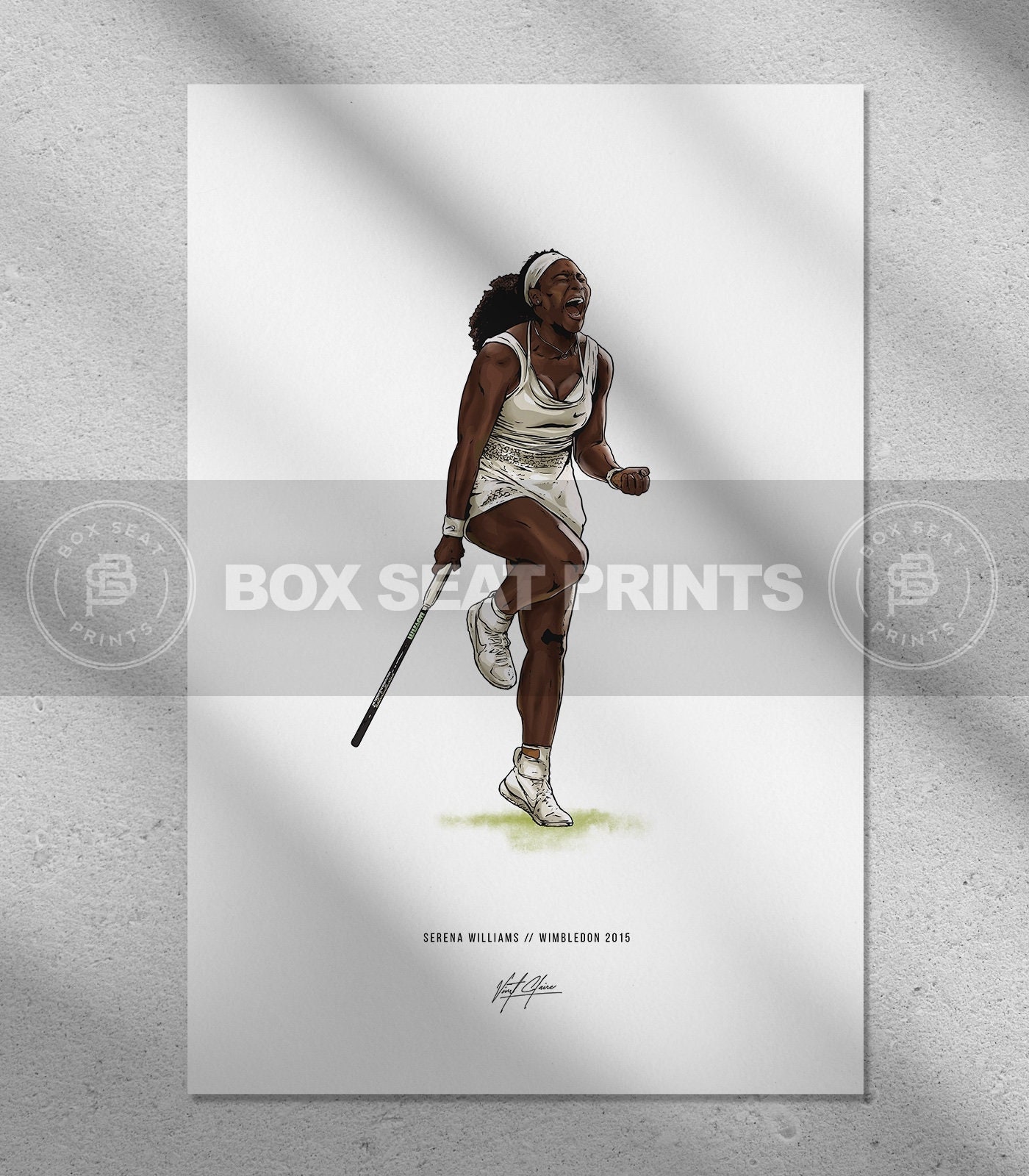 Serena Williams Tennis Illustrated Art Print Poster, Serena Williams ...