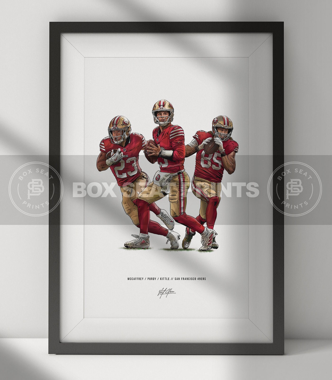 San Francisco 49ers Football Poster Art Illustrated Print, Christian ...