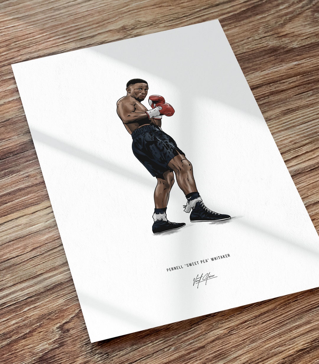 Pernell Sweet Pea Whitaker Boxing Art Illustrated Print Poster, Pernell ...