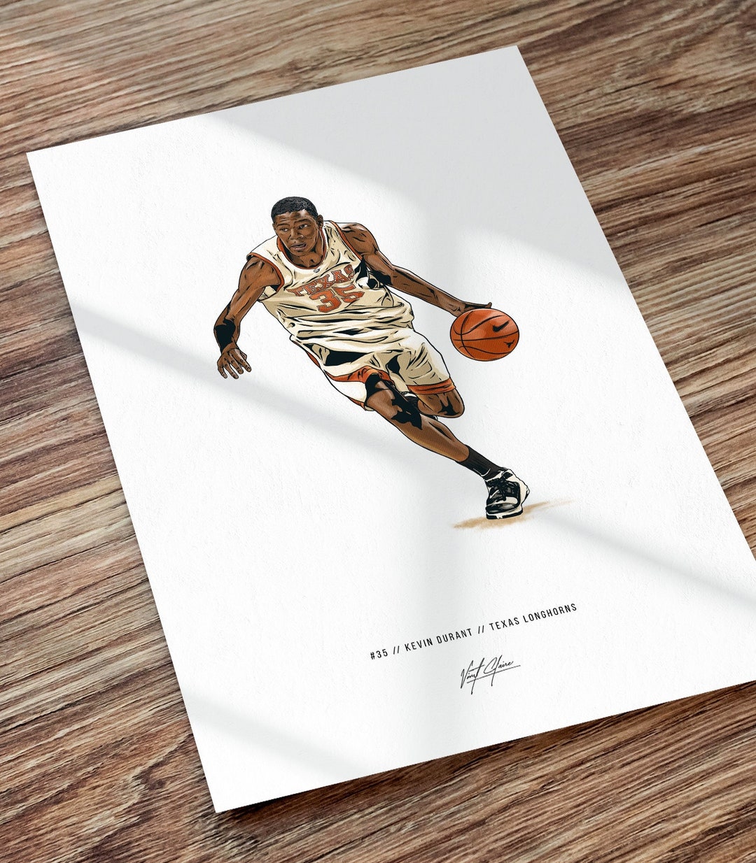 Kevin Durant Illustrated Art Print Poster, Kevin Durant Poster, Gift ...