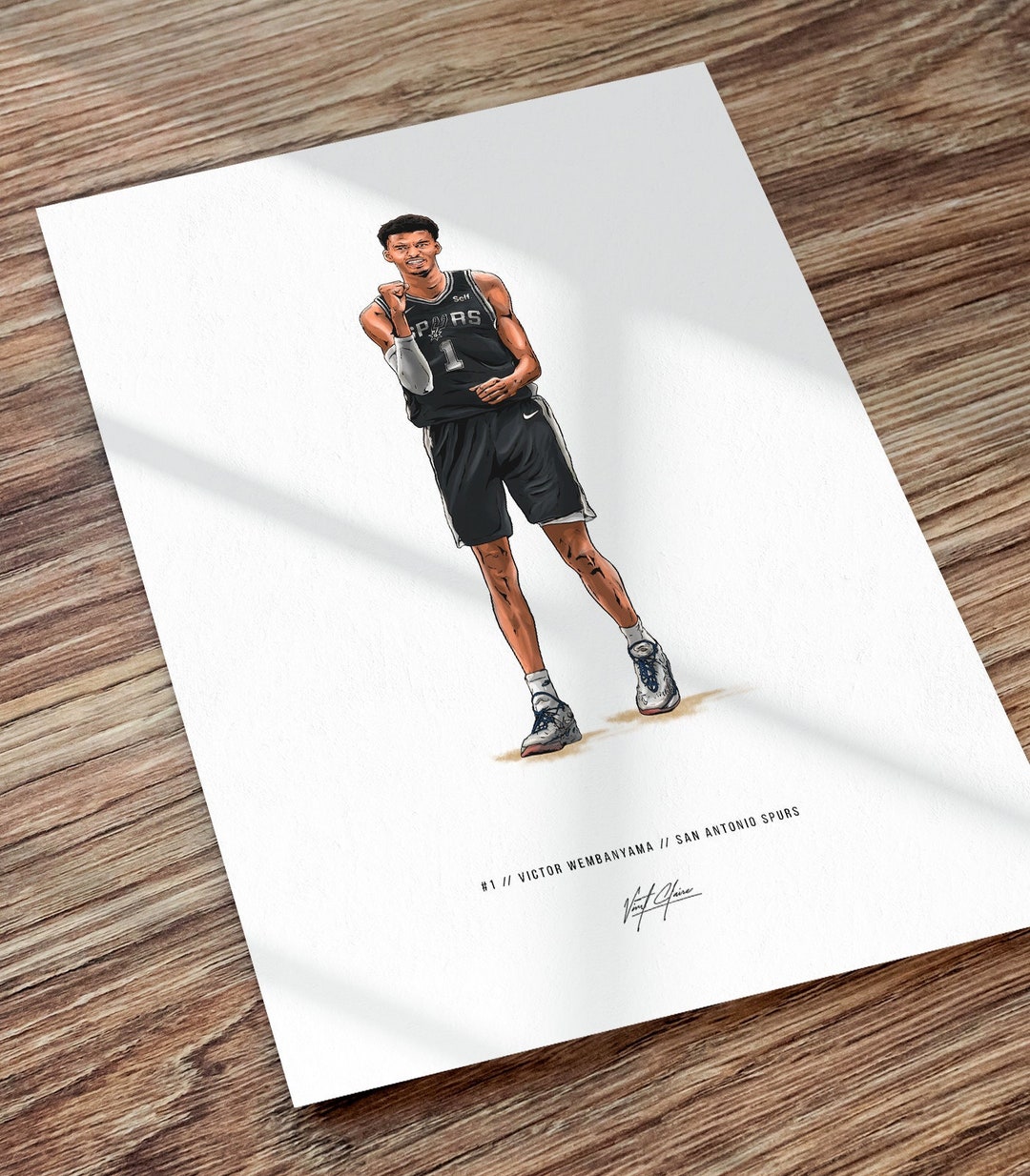 Victor Wembanyama Poster San Antonio Spurs Basketball Art Drawing Print ...