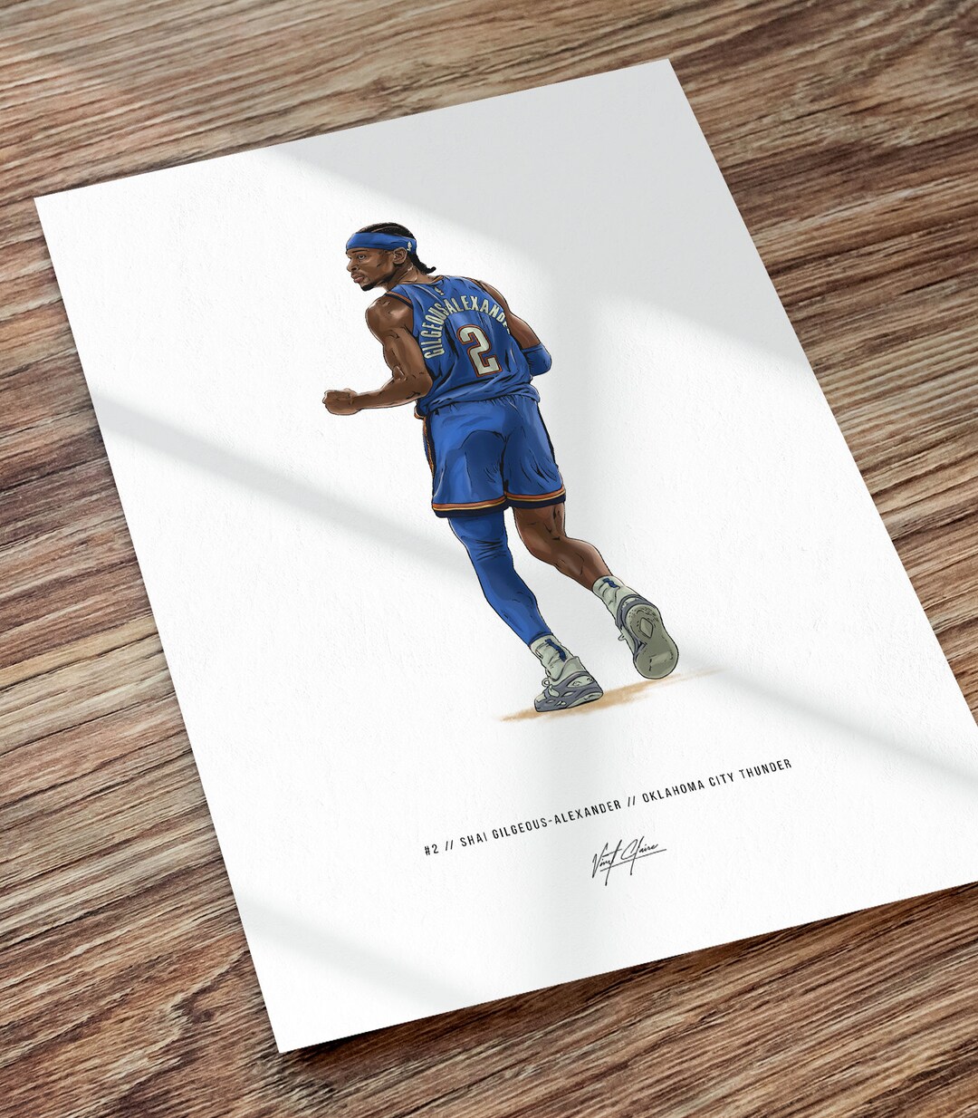 Shai Gilgeous-alexander Poster V2 Oklahoma City Thunder Basketball Art ...