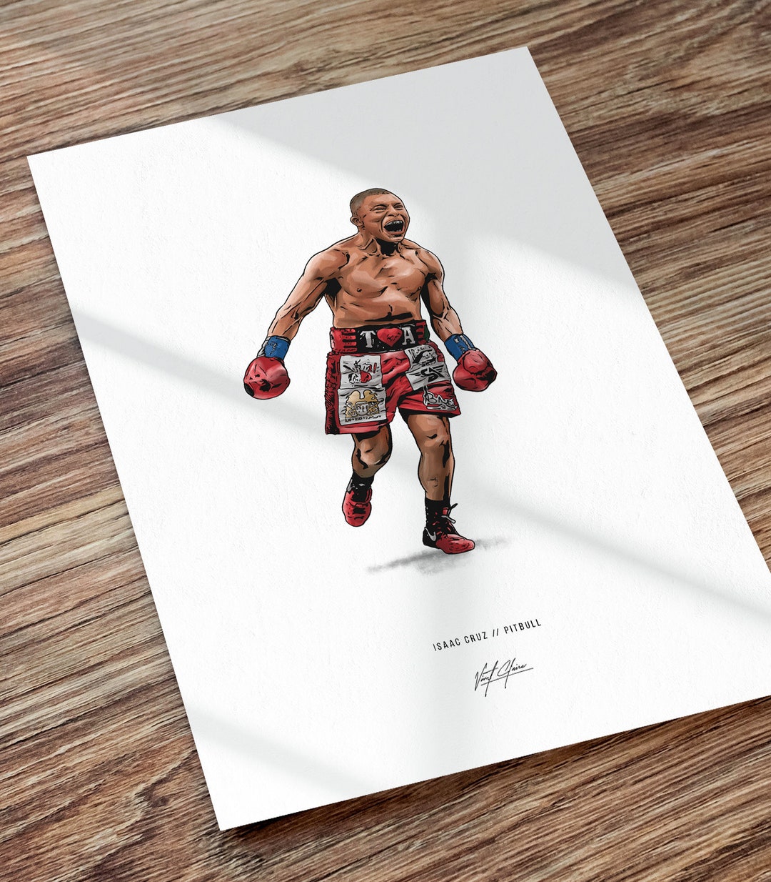 Isaac Cruz Boxing Art Illustrated Print Poster, Isaac Cruz Poster ...