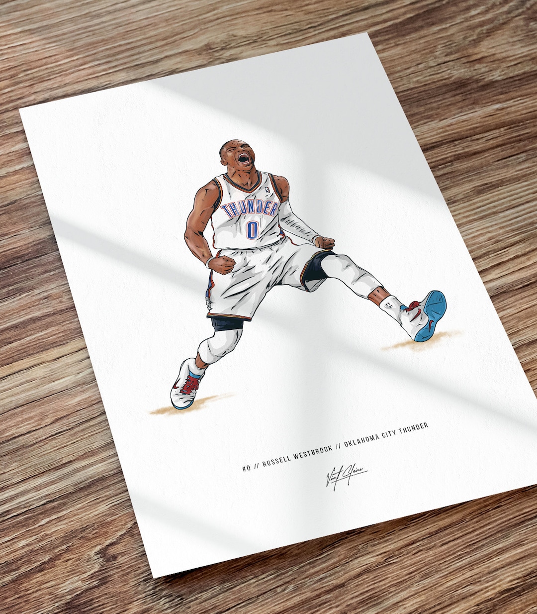 Russell Westbrook Oklahoma City Thunder Basketball Art Illustrated ...