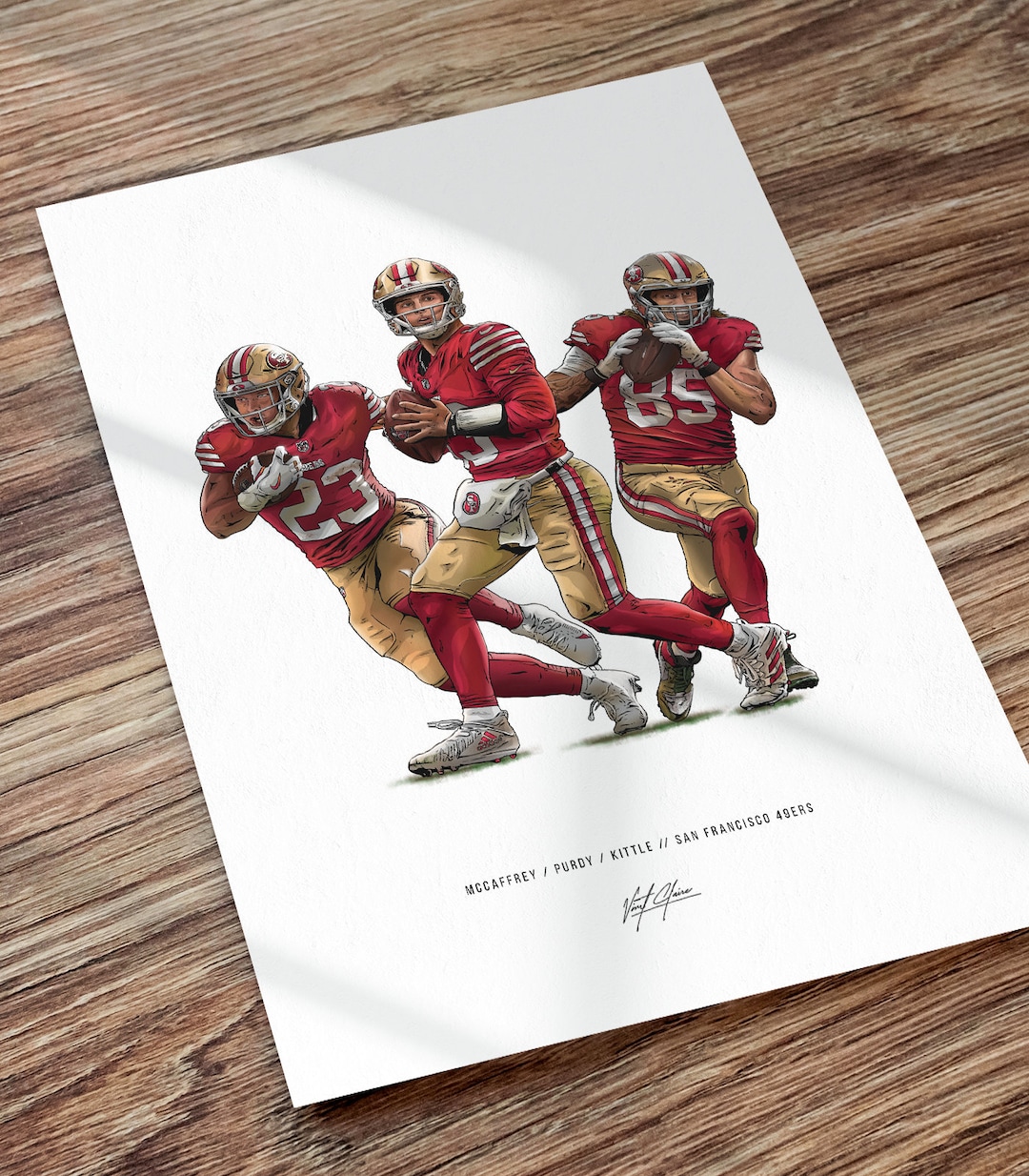 San Francisco 49ers Football Poster Art Illustrated Print, Christian ...