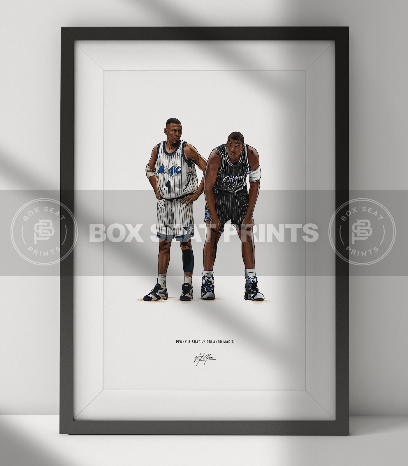 Penny Hardaway Shaquille O'neal Orlando Magic Basketball Art ...