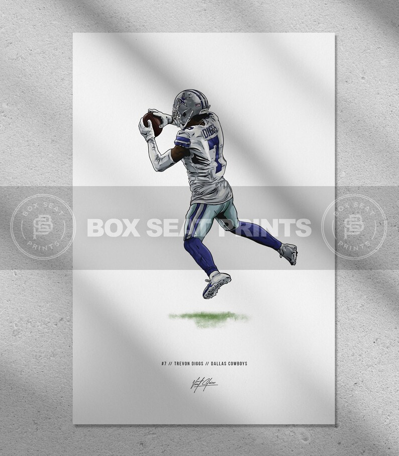 Trevon Diggs Dallas Cowboys Football Illustrated Art Poster Print ...