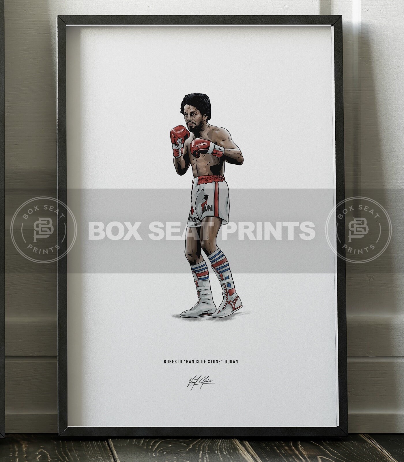 Roberto Duran Boxing Art Illustrated Print Poster, Roberto Hands of ...