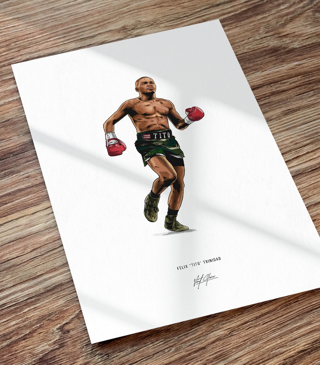 Felix Trinidad Boxing Art Illustrated Print Poster, Felix Tito Trinidad ...