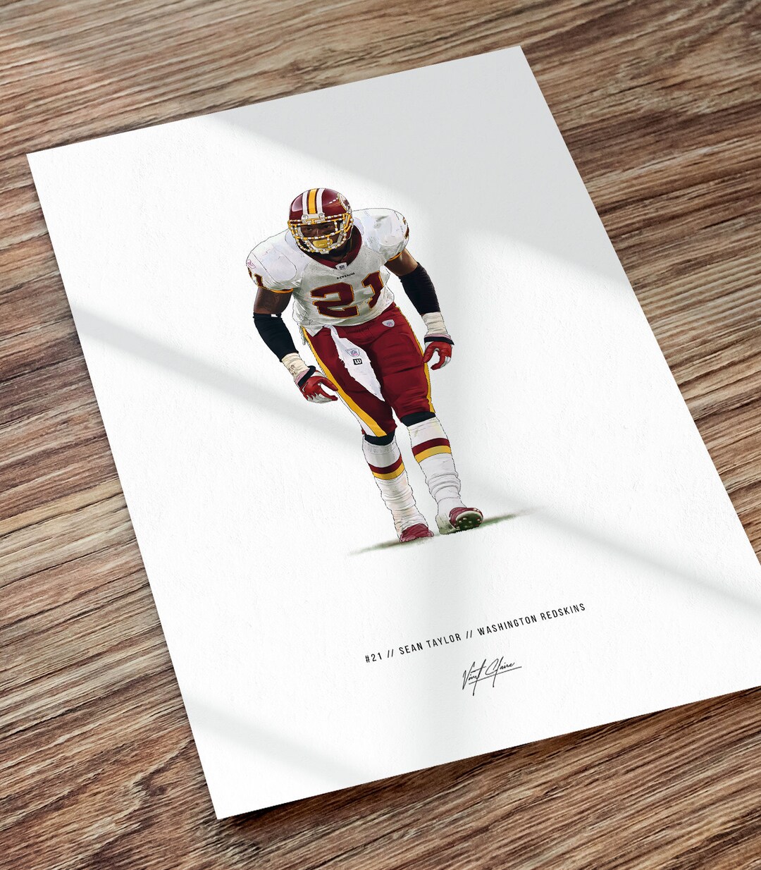 Sean Taylor Washington Football Illustrated Poster, Sean Taylor Poster ...