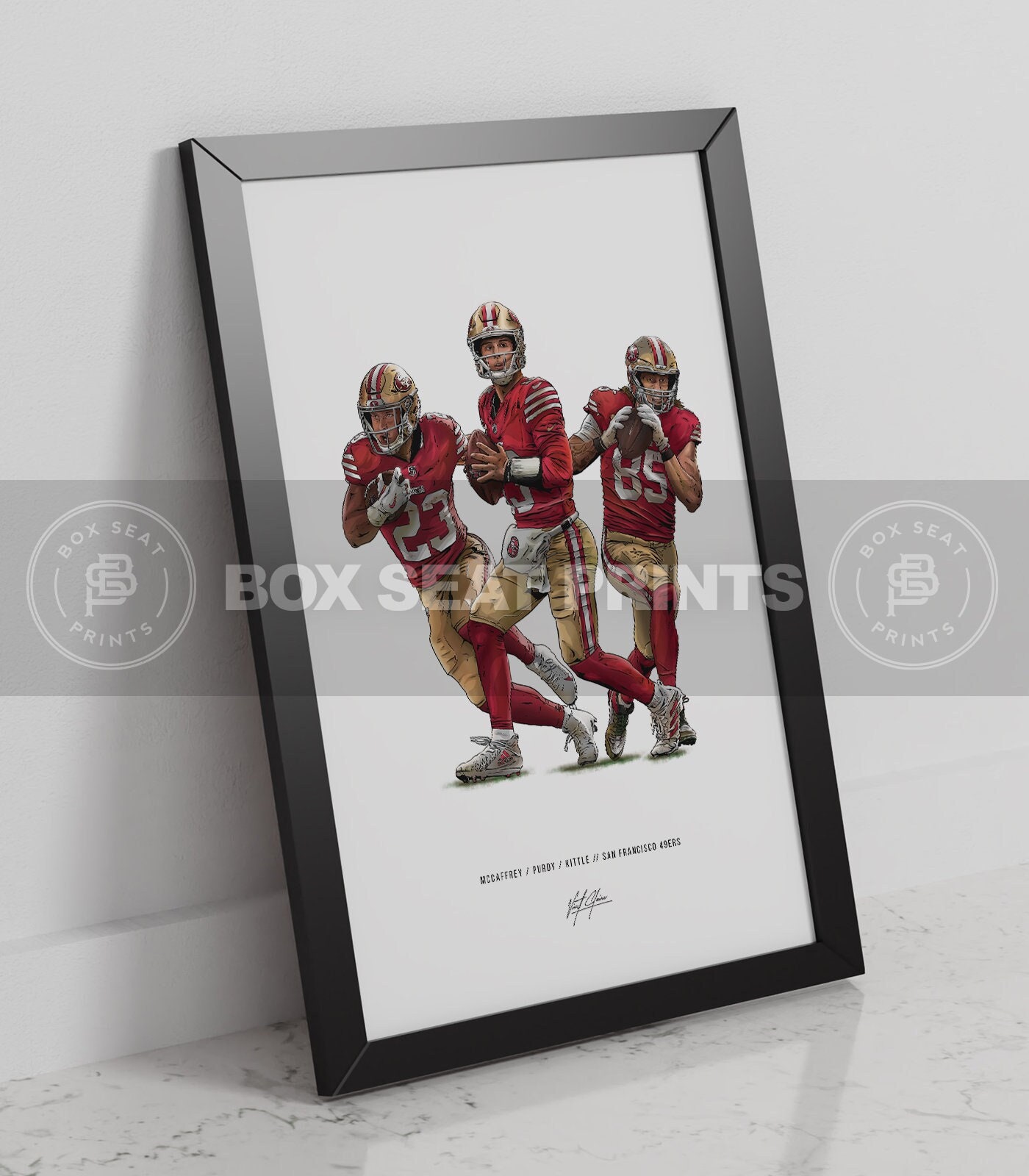 San Francisco 49ers Football Poster Art Illustrated Print, Christian ...