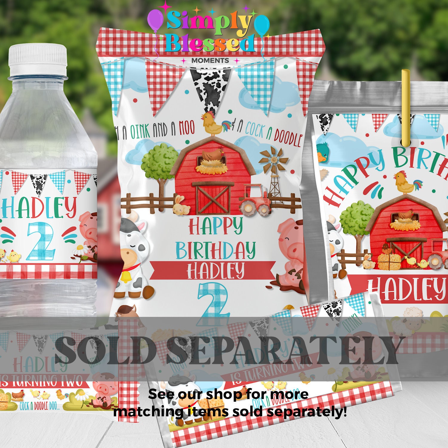 Barnyard Farm Birthday Food Table Set Editable Food Tents and Bonus ...