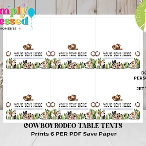 Cowboy Rodeo Food Dessert Table Tents With Bonus Signs Printable ...